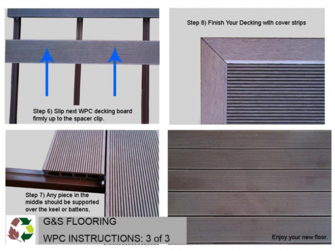 150MM Moisture Proof Interior Wpc Flooring Balcony Wpc Hollow Impact ...