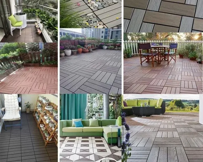 Non Slip WPC DIY Decking 600 X 300MM Garden Terrace Diy Wood Deck Tiles